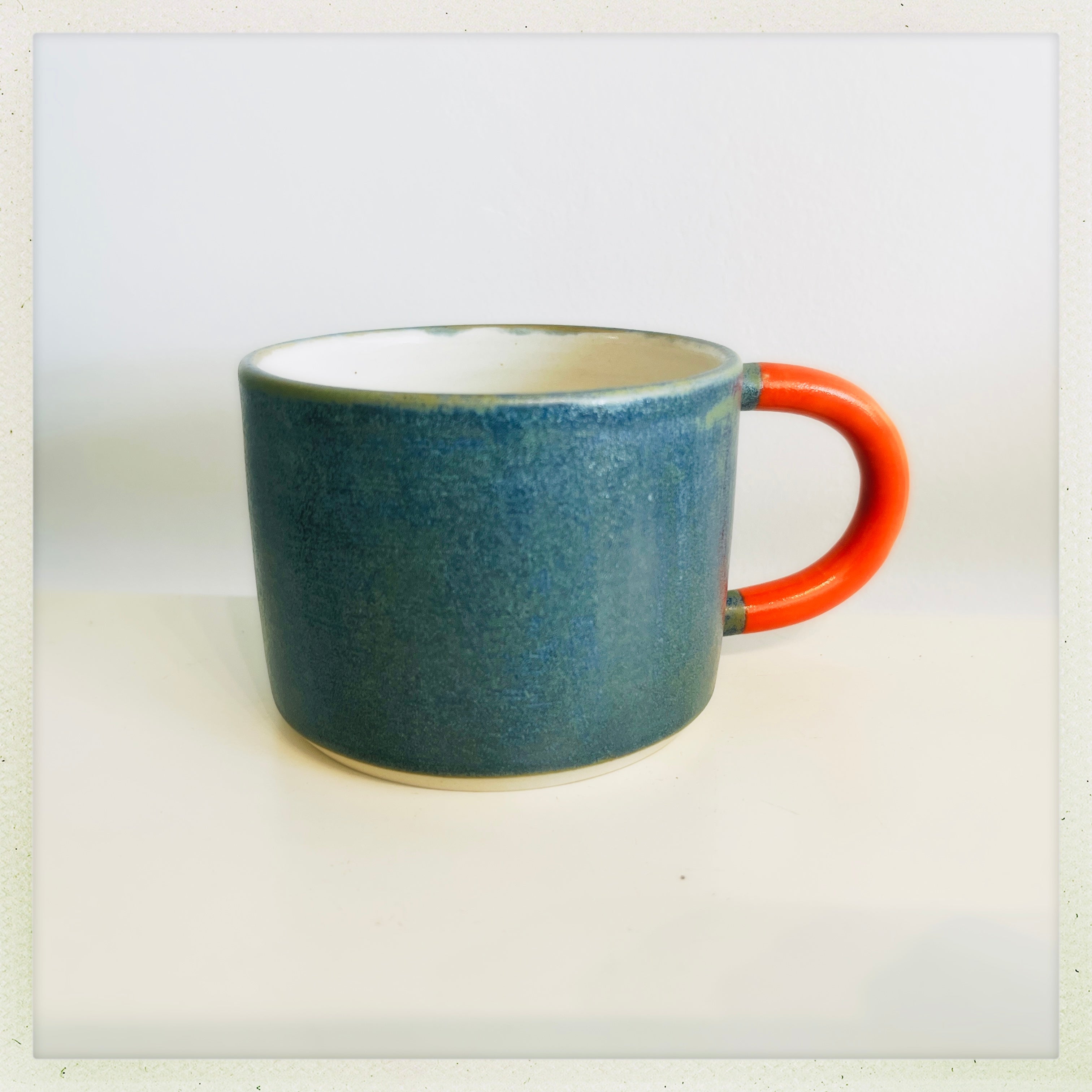 Luna Mug Denim + Orange – Bec English Ceramics